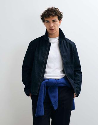 Mango blouson Harrington bleu marine
