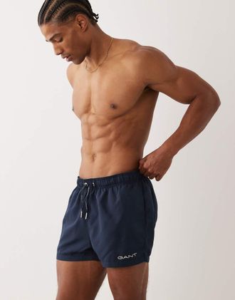 GANT Short de bain &agrave; s&eacute;chage rapide avec logo - Bleu marine