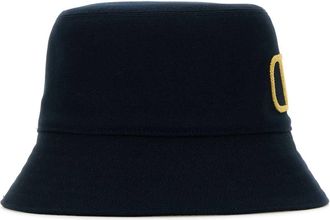 Valentino Garavani BUCKET VLOGO-Embroidered Cotton Bucket Hat - Navy