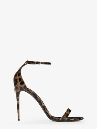 Dolce & Gabbana Leather sandals with leo print - DOLCE & GABBANA - gender_Woman