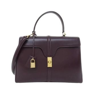 Celine Pre-owned Sac bandouli&egrave;re 16 Medium en cuir de veau - Femme - Pre-owned - Violet - Taille: ONE Size
