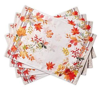 Maison d'Hermine Amarante Lot de 4 Sets de Table 100% Coton pour Table &agrave; Manger, Cuisine, Mariage, Usage Quotidien, d&icirc;ners, f&ecirc;tes de Thanksgiving, No&euml;l (33cm x 48cm)