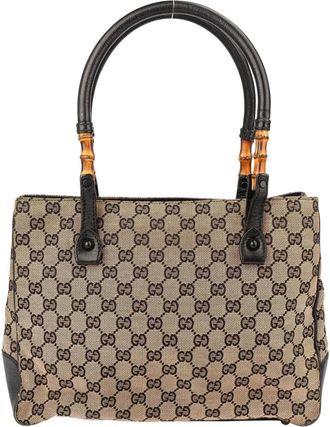 Gucci Crossbody Bags - Gucci GG Monogram Bamboo Handbag - Gr. unisize - in Schwarz - f&uuml;r Damen