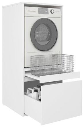 Xora Waschmaschinenschrank, Wei&szlig;, Holzwerkstoff, 67.5x151.8x67.5 cm, Waschk&uuml;che, Waschmaschinenschrank