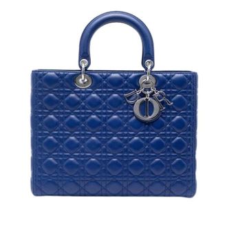 Dior Sac &agrave; main matelass&eacute; Pre-owned Lady - Femme - Pre-owned - Bleu - Taille: ONE Size