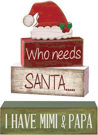 Generico Snatclaus Tischdekoration, Tischdekoration mit abgestuften Tabletts, Tischdekoration, rustikaler Weihnachtsmannhut