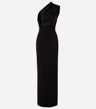 Solace London One-Shoulder-Robe Gracie mit Satinbesatz