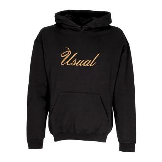 Usual Schwarzer Signature Hoodie mit K&auml;ngurutasche - - Sweatshirts & Hoodies - Herren - Schwarzk - S