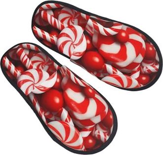 Generic Chaussons Maison Cannes De Bonbon Légers Pantoufles En Coton Épais Slippers Pour Hiver Automne Voyage L