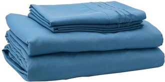 Sweet Home Collection Bettlaken, Fadenzahl 1800, 53,3 cm tief, weich, &auml;gyptische Qualit&auml;t, geb&uuml;rstete Mikrofaser, Luxus-Bettw&auml;sche-Set mit flachen Spannbetten, 2 Kissenbez&uuml;