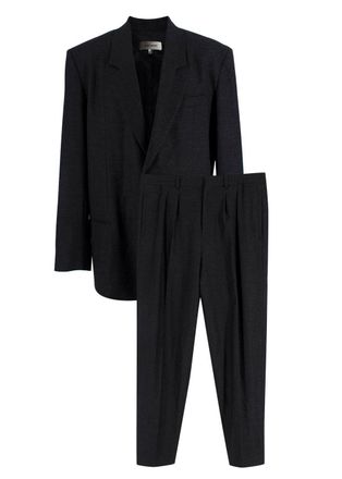 Isabel Marant Black Wool Blend Niwin Jacket & Nicklen Pants Size XL