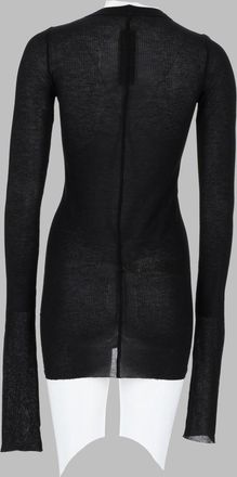 Rick Owens Womens Long-Sleeved T-Shirt Viscose Silk Black T-Shirts And Polos
