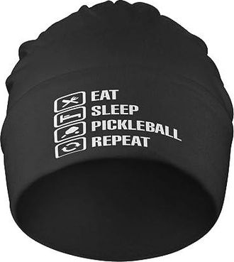 Generic Unisexe Bonnets Tricot&eacute; Manger, Dormir, Pickleball, Recommencer Bonnets De Ski Classique Hiver Chapeaux Chaud Bonnet dhiver pour Hiver Quotidien Cours