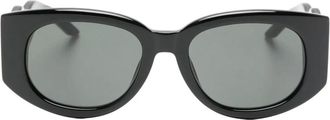 Casablanca Homme, Accessoires, Noir, Taille: ONE Size Acetate & Metal Oval Wave Lunettes de soleil