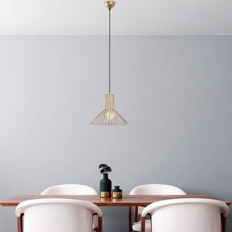 Opviq Elegant Gold Chandelier, Adjustable Height 38-128 cm, Metal Body &Oslash;38 cm, 1 x E27 Max 40W, Stylish Lighting for Modern Home D&eacute;cor, IP20 Rated