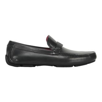 Ferragamo Klassische Lederslipper mit Logodetail - - Shoes - Herren - Schwarzk - 44 1/2 EU