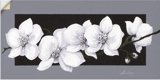 Artland ARTland Wanddeko Wandtattoo selbstklebende Vinylfolie 60x30 cmOrchideen Botanik Blumen Blüten Malerei Abstrakt T3KF