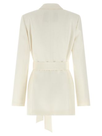 Kiton Double-Breasted Silk Blazer - Cream