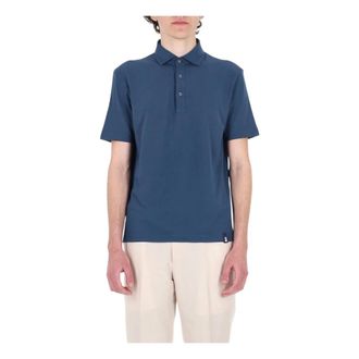 Drumohr Homme, Tops, Bleu, Taille: 2XL Polo en coton ice cotton
