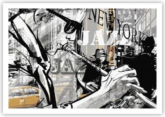 Arttor Poster ohne Rahmen Deko 100x70cm Jazz Musik Musiker Wandposter Art Prints Wanddeko Bild Wand Kunstdruck Wandbilder Dekoration Wohnzimmer Schlafzimmer 