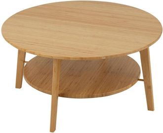 Paris Prix Table Basse Ronde en Bambou Johnnie 80cm Naturel