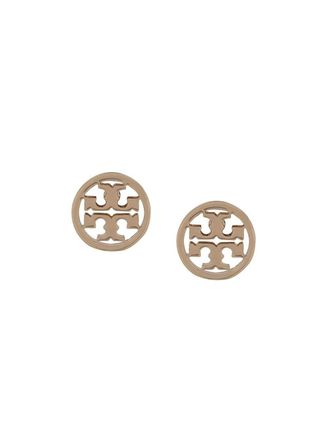 Tory Burch Womens Earrings Brass Logo Gold Metallic