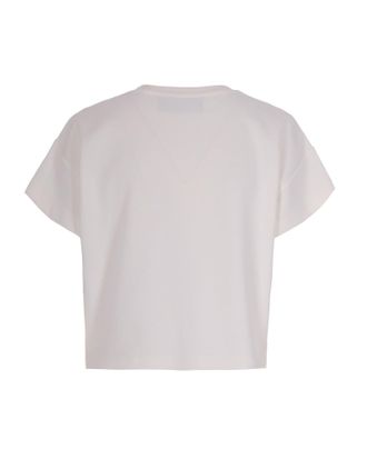 Elisabetta Franchi Womens T-Shirt With 3d Lettering - Chalk Cotton T-Shirts & Jerseys