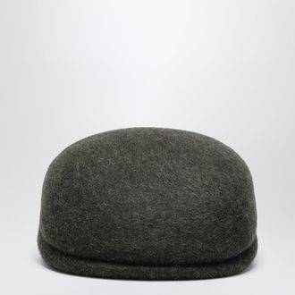 Loro Piana Schieberm&uuml;tze aus moosgr&uuml;nem Wollfilz