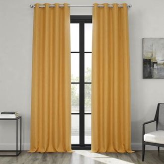 Half Price Drapes Leinenvorhänge mit Ösen, 274 cm lang, Raumverdunkelungsvorhänge für Schlafzimmer und Wohnzimmer (1 Panel), 50 B x 108 L, Löwenzahn Gold