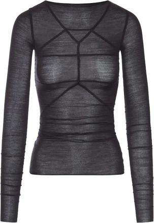 Rick Owens Temple T - - Tops - Damen - Schwarzk - XS