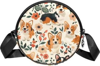Generic Sac &agrave; bandouli&egrave;re rond pour femme, petit sac &agrave; bandouli&egrave;re avec fermeture &eacute;clair et bretelles r&eacute;glables style d&eacute;contract&eacute; pour femmes et filles