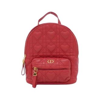 Dior Pre-owned Sac &agrave; dos en cuir dagneau - Femme - Pre-owned - Rouge - Taille: ONE Size
