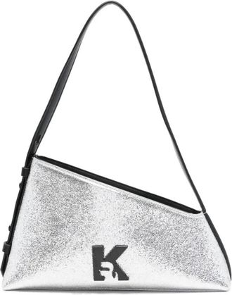 Karl Lagerfeld Femme, Sacs, Gris, Taille: ONE Size Geo Shiny Shoulder Bag