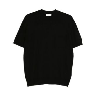 Paolo Pecora Homme, Pulls, Noir, Taille: XL Maglietta girocollo manica corta in maglia