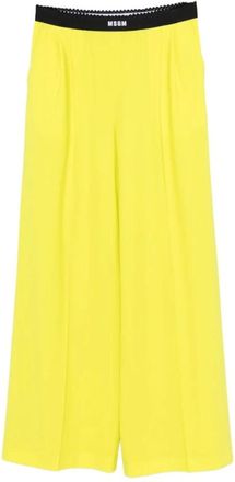 Msgm Msgm, Femme, Pantalons, Jaune, Taille: 34 FR Pantalon Palazzo