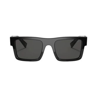 Prada Quadratische Sonnenbrille Schwarz Gl&auml;nzend - - Accessories - Herren - Schwarzk - 52 MM