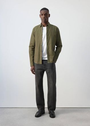 Mango Oxfordhemd aus 100 % Baumwolle khaki - Herren - XS - MANGO MAN