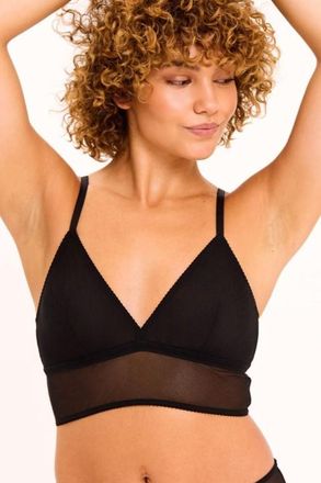 Understatement Damen vegan Bralette Mesh Triangle Top Schwarz