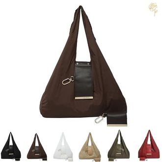 Generic Le sac fourre-tout compact et multifonction qui tient dans votre poche, sac fourre-tout compact de poche, sac de courses de grande capacit&eacute;, caf&eacute;, 11i