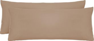 Biberna 0077144 Kopfkissenbezug Feinjersey, gekämmte Baumwolle, superweich 2x 40x60 cm, macchiato