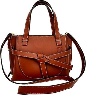 Loewe Sac cabas Mini Gate Pre-owned - Femme - Pre-owned - Brun - Taille: ONE Size