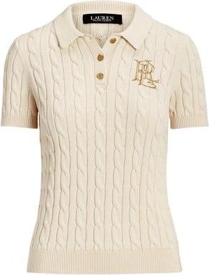 Ralph Lauren Pull mailles torsad&eacute;es col polo en coton