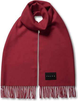 Falke Unisex Winter-Schal Basic Stola With Fringes U Sc Wolle schnelltrocknend warm 1 St&uuml;ck, Rot Coral Red 8006, ONESIZE
