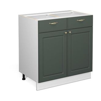 Vicco Meuble cuisine Fame-Line, Vert Or Campagne, 80 cm sans plan de travail