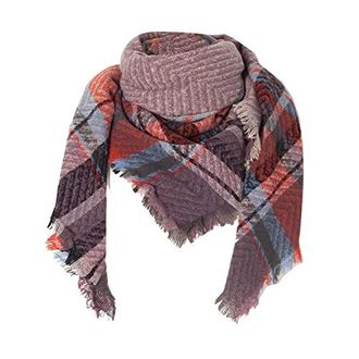 Generic Femme écharpe étole Fille châle Foulard, Pashmina Echarpe a Carreaux Laine Mode Etole Plaid Foulards Oversize Shawl Cardigan Cachemire Chaud Automne H