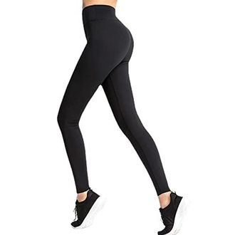 Generic Legging Scrunch pour femme - Taille haute - Couleur unie - Legging de sport long - Collants de compression - D&eacute;contract&eacute; - Confortable - Pantalon de l