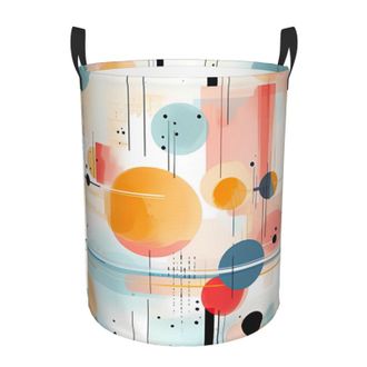 Generic Geometrische Abstrakte Kreise Korb W&auml;sche Rund W&auml;schekorb Stehender W&auml;schebeh&auml;lter F&uuml;r W&auml;schesack Kuscheltier Schlafzimmer