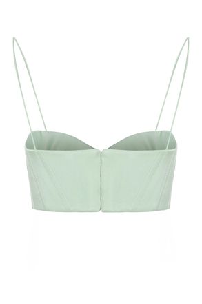 Alex Perry Womens Crop Top With Thin Straps Green Triacetate
