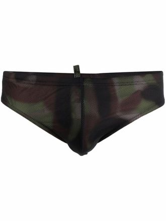 Dsquared2 slip de bain &agrave; logo imprim&eacute; - Vert