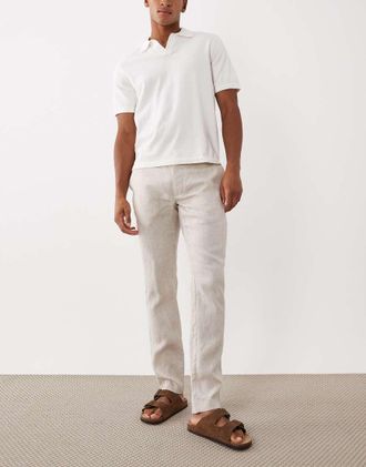 Mango Pantalon droit en pur lin - &Eacute;cru-Neutral